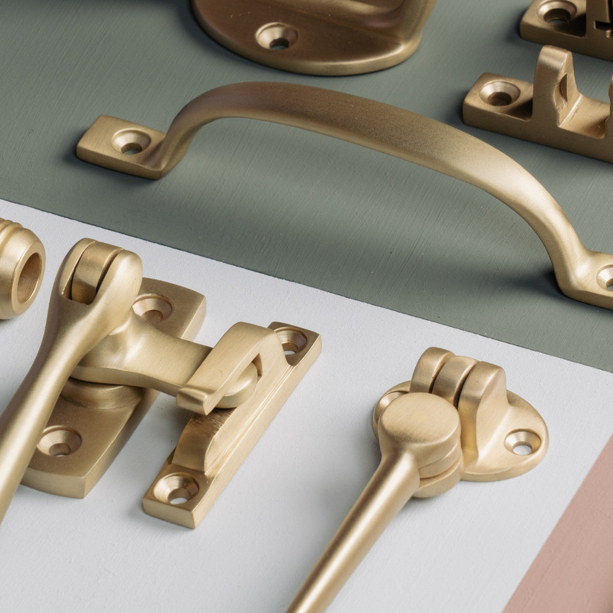 New Satin Brass Hardware – Hand Forged