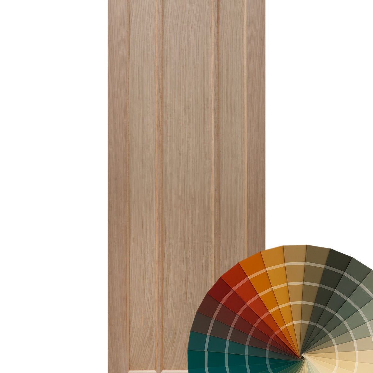 Hand Painted 3 Panel Oak Door – Hand Forged